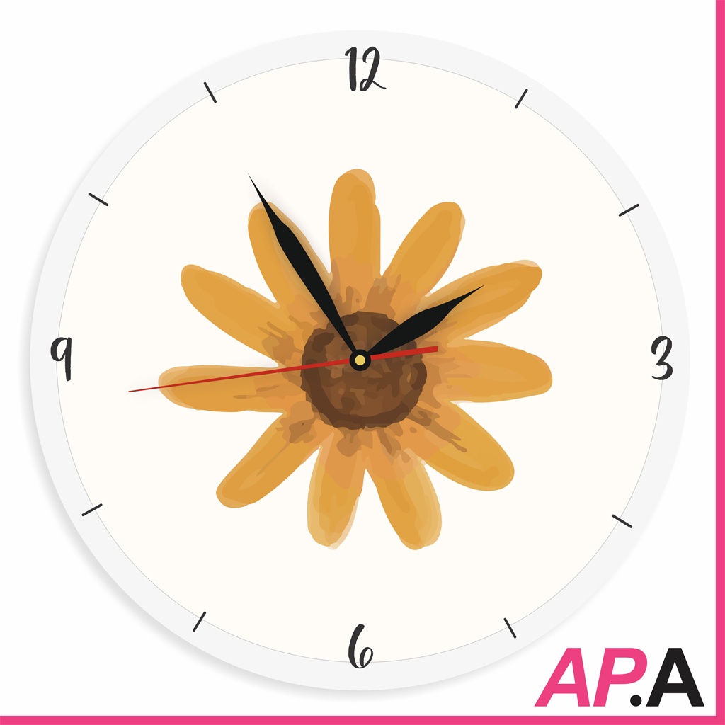 Jual Jam Dinding Kayu Scandinavian Pajangan Kamar Anak Bunga Matahari ...