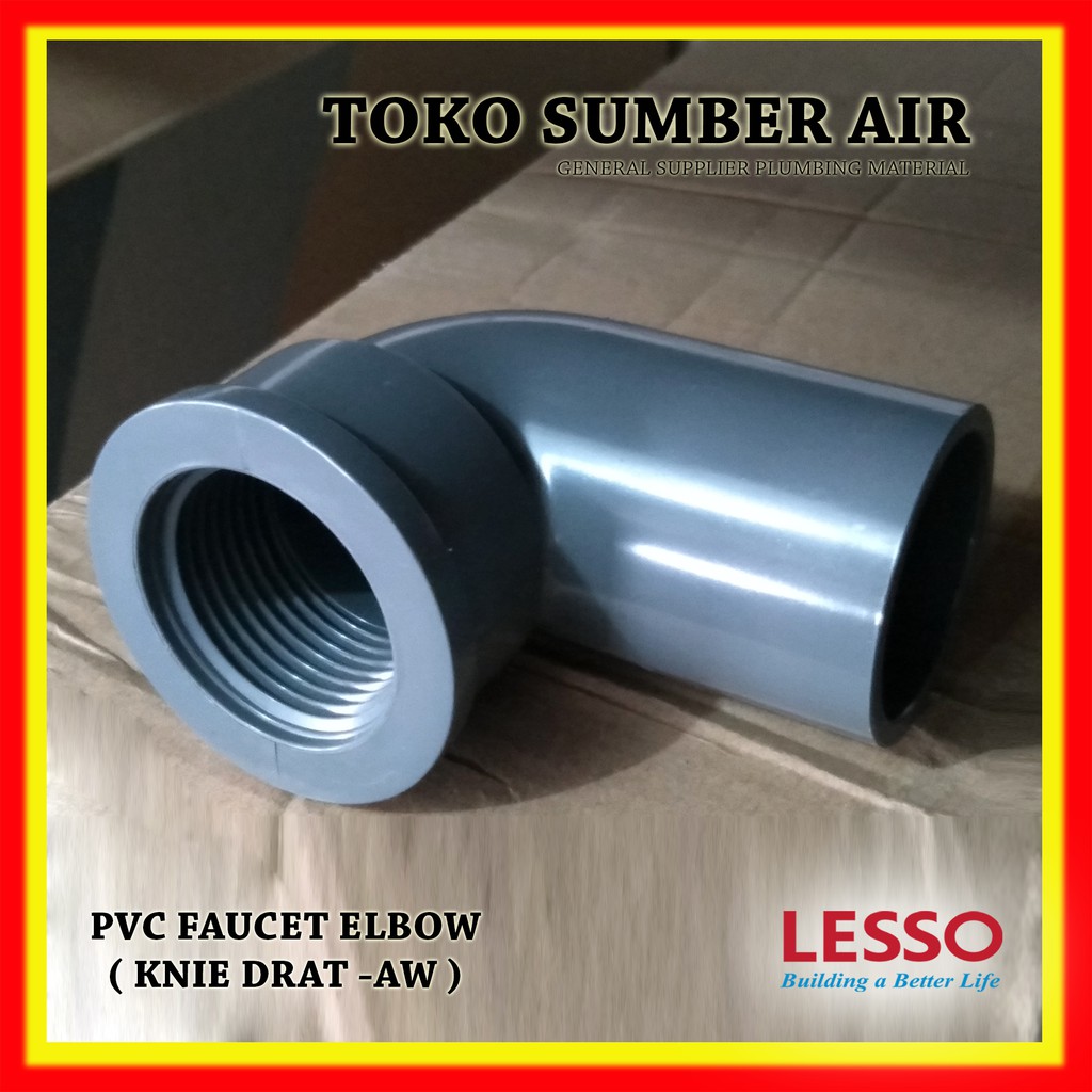Jual PVC FAUCET ELBOW 1 INCH - AW – KNEE DRAT DALAM MERK LESSO | Shopee Indonesia