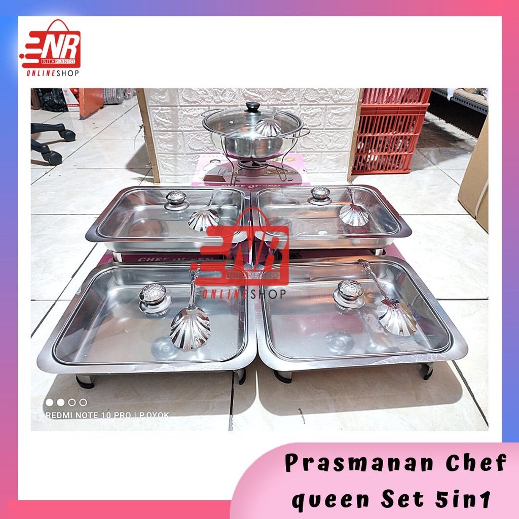 Jual Prasmanan Set Tutup Full Kaca / Prasmanan Set 6 in 1 / Prasmanan ...
