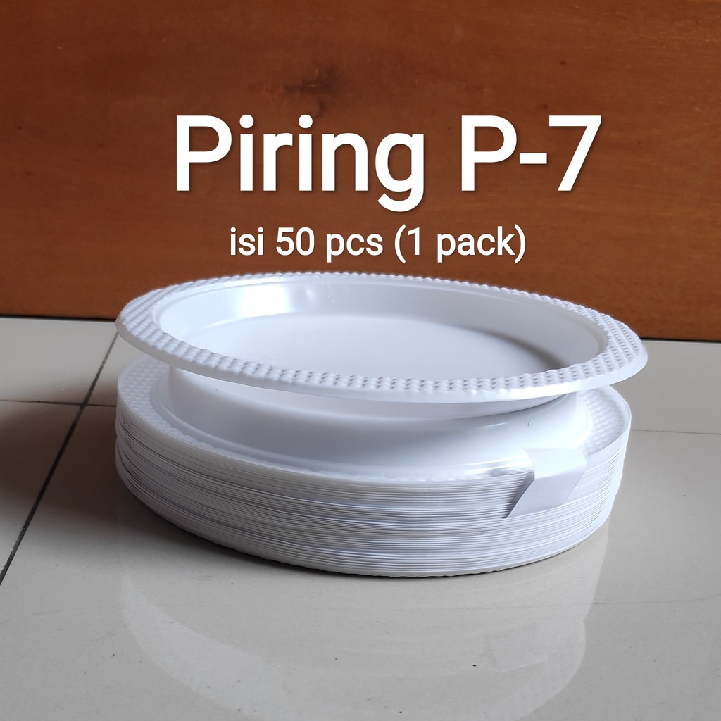 Jual Piring Plastik Sedang P7 isi 50 pcs - Piring makan - Piring ...