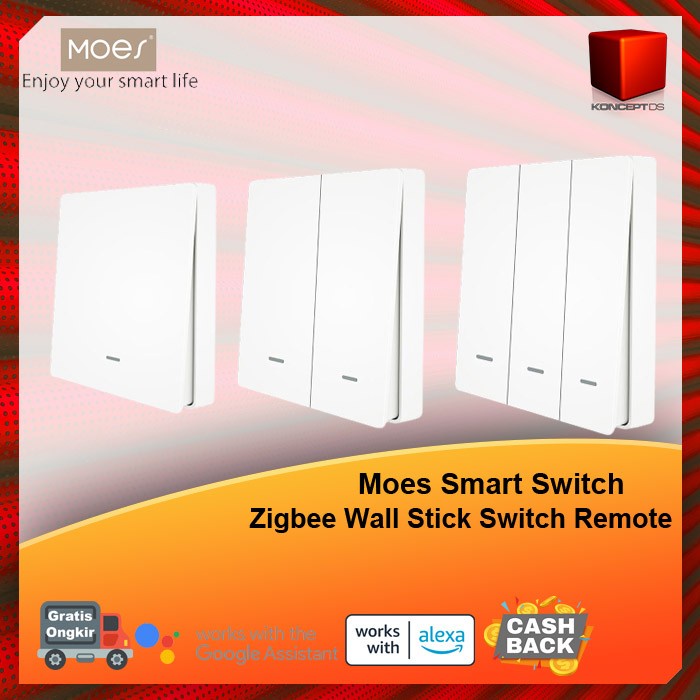 Jual MOES Zigbee Wall Scene Switch Remote (Tuya / SmartLife App) | Shopee Indonesia