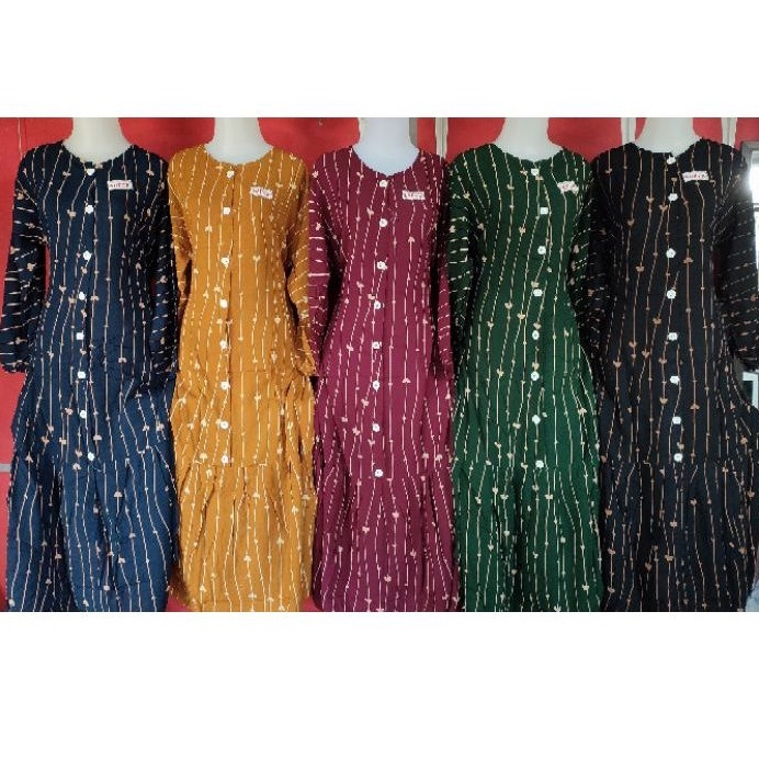 Jual jilbab lulu lengan , Longdress andin kancing, Daster lowo Batik ...