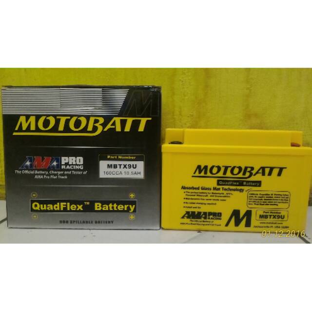 Jual Aki Motobatt MBTX9U alternatif Yuasa YT12A YTX9 Er6 , Ninja 250fi ...