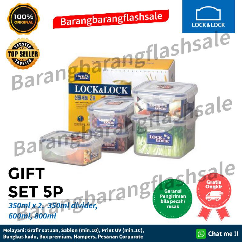 Jual Lock n Lock Gift Set Kuning 5pcs 5p HPL855GSS Kado Hampers ...