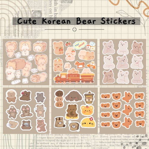 Jual [KISS CUT] Cute Korean Bear Stickers | Stiker Beruang | Stiker ...