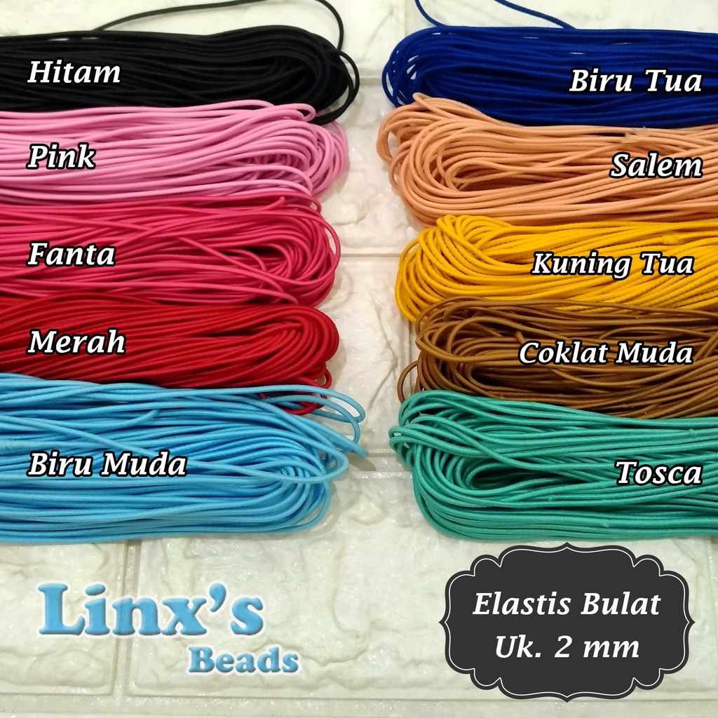 Jual Tali Karet Elastis Bulat 2 mm / Tali Sengkelit (1 roll) | Shopee ...