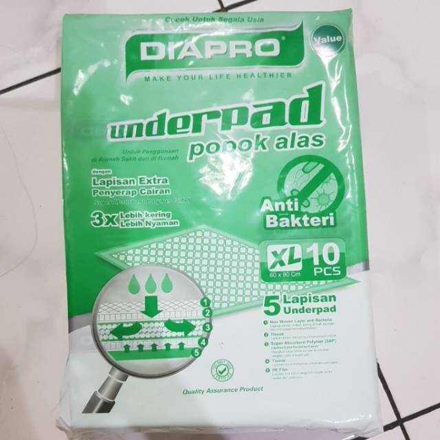 Jual Diapro underpad popok alas untuk segala usia XL isi 10 | Shopee ...