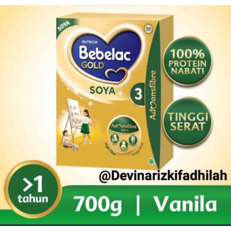 Jual Bebelac Gold Soya 3 Vanila 700g, Exp 2026 | Shopee Indonesia