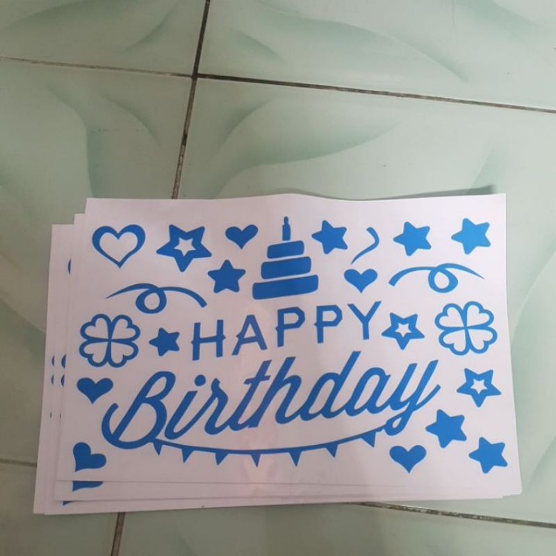 Jual Stiker Balon Transparan Tulisan Happy Birthday | Stiker Balon PVC ...