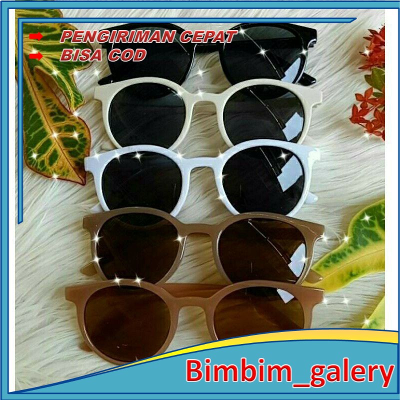Jual Kacamata Hitam Wanita Gaya Retro Frame Bulat Fashion Korea ...