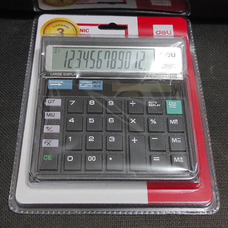 Jual Kalkulator Meja / Desktop Sedang 12 Digit Cek Ulang Deli E39231B ...