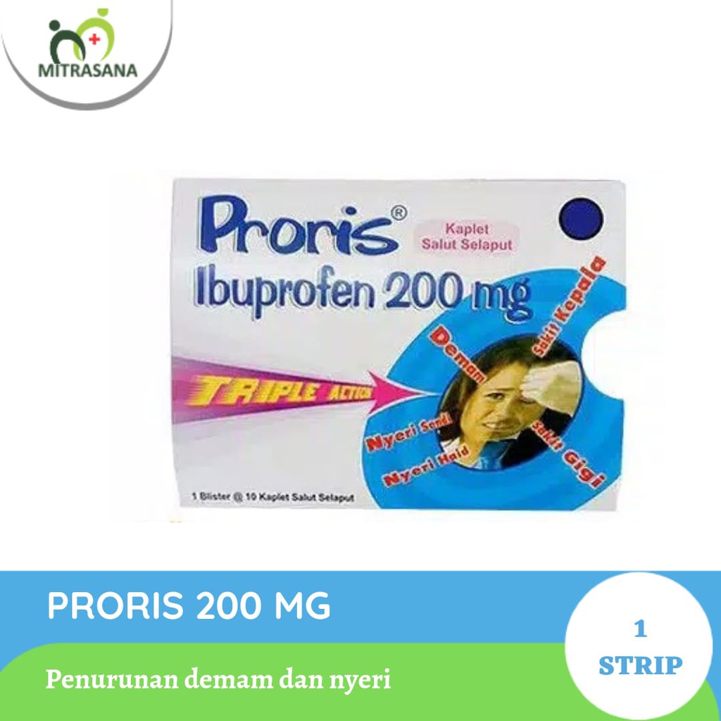 Jual Proris Ibuprofen 200 mg Triple Action 1 strip / Pereda Demam ...