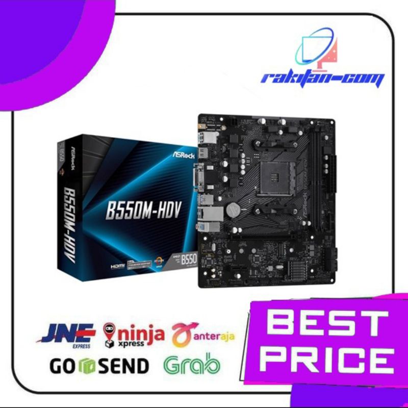 Jual ASRock B550M-HDV (AM4, AMD Promontory B550, DDR4, USB3.2, SATA3 ...