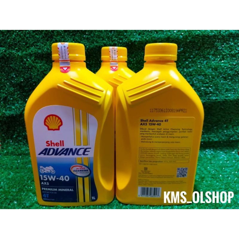 Jual Shell Advance AX5 SAE 15W-40 4T 1 Liter Oli Shell AX5 1000ml ...