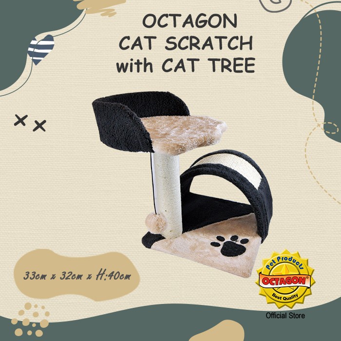 Jual OCTAGON CAT SCRATCH with CAT TREE - GARUKAN KUCING - CAT TOYS ...