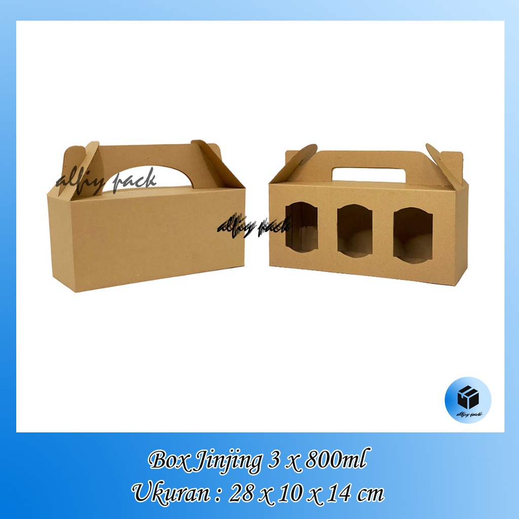 Jual 1pack isi 5pcs DUS TENTENG JAR ISI 3 x 800ml BOX JINJING TOPLES ...