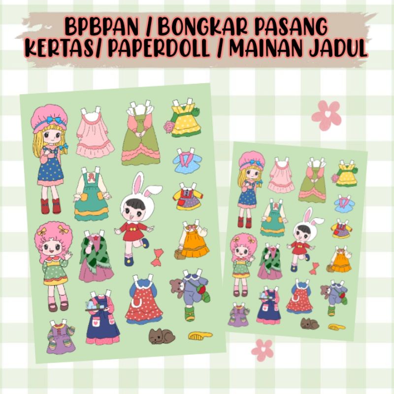 Jual BP-BPAN JADUL/ BONGKAR PASANG KERTAS/ PAPERDOLL / MAINAN JADUL ...