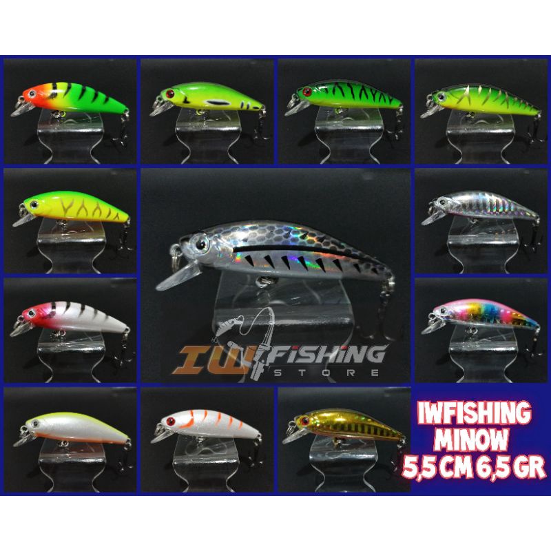 Jual IWFISHING LURE MINOW 5,5 CM 6,5 GRAM SINKING UMPAN PANCING CASTING ...