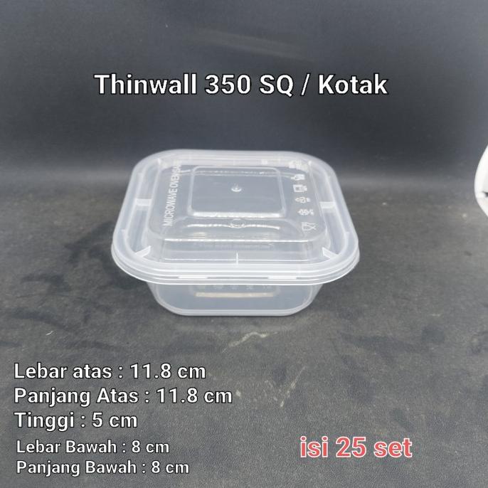 Jual Thinwall Container kotak 350 ml | Shopee Indonesia