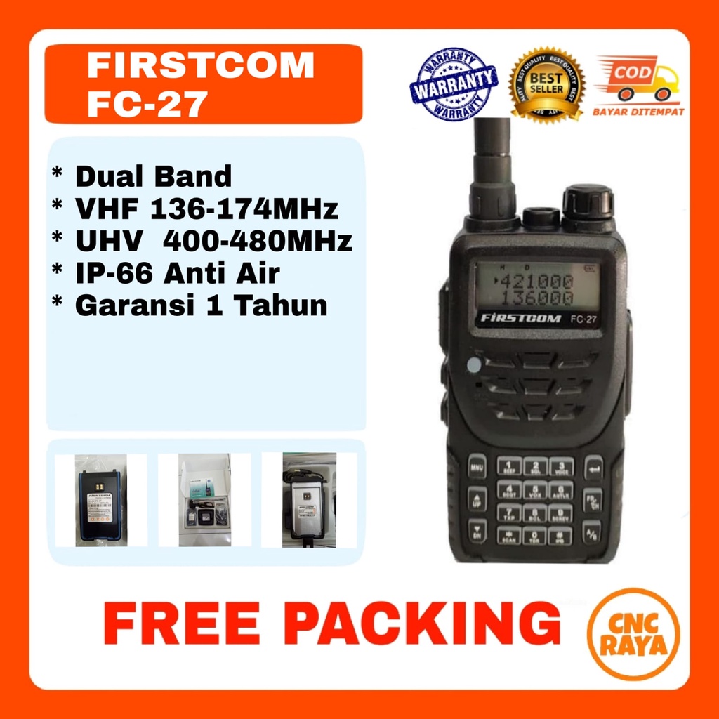 Jual HT Firstcom FC 27 Dual Band VHF/UHF Garansi 1 Tahun Walkie talkie / H T Fistcom FC27 ...