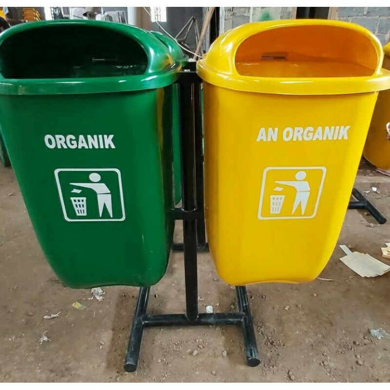 Jual tempat sampah fiber 60 liter, tempat sampah outdoor, tempat sampah ...