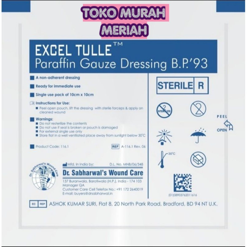 Jual Excel tulle paraffin gauze dressing harga satuan | Shopee Indonesia