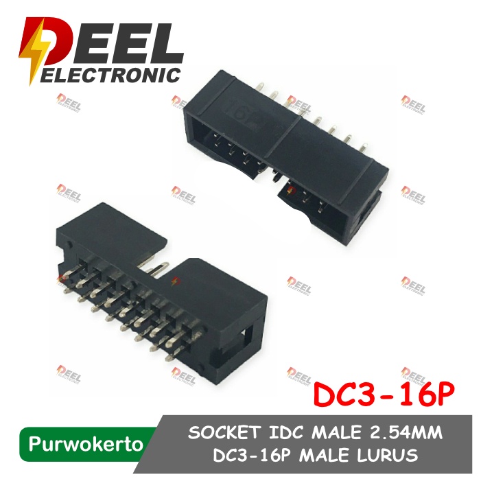Jual SOCKET IDC MALE DC3-16P STRAIGHT PIN SOCKET 2X8PIN LURUS BOX ...