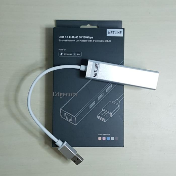 Jual Kabel Usb Hub | Usb 3.0 Hub 3Port With Ethernet Adapter Netline ...
