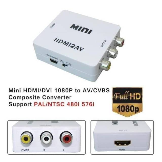 Jual HDMI TO AV CONVERTER MURAH- MINI HDMI - RCA MINI HDMI CONVERTER - ALAT PENYAMBUNG HDMI KE ...