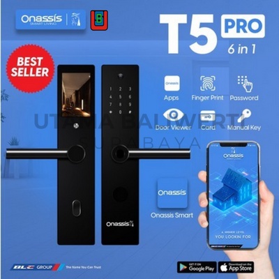 Jual Onassis smart lock t5 pro dengan camera viewer-kunci pintu digital ...