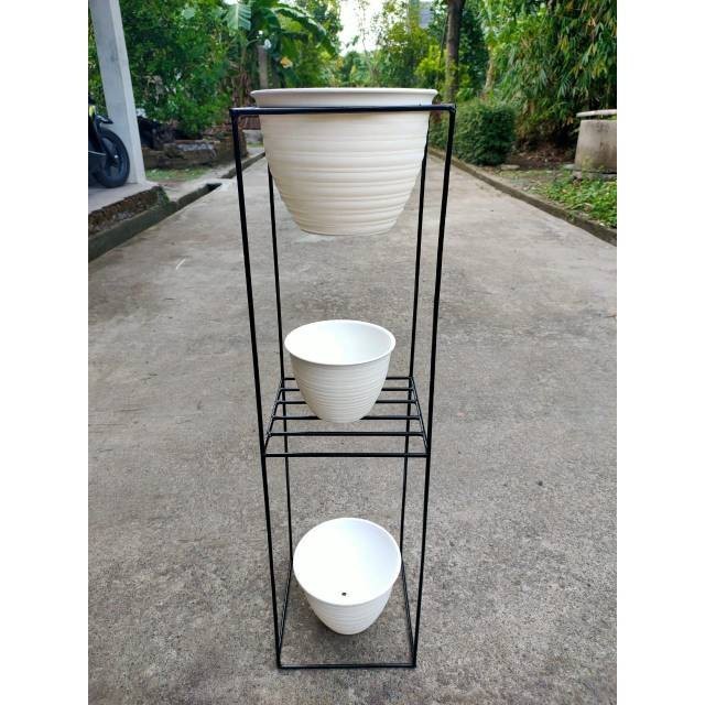 Jual POT BUNGA BESI/STANDING POT BERDIRI KOTAK SUSUN T:75 L:20 D:18CM ...