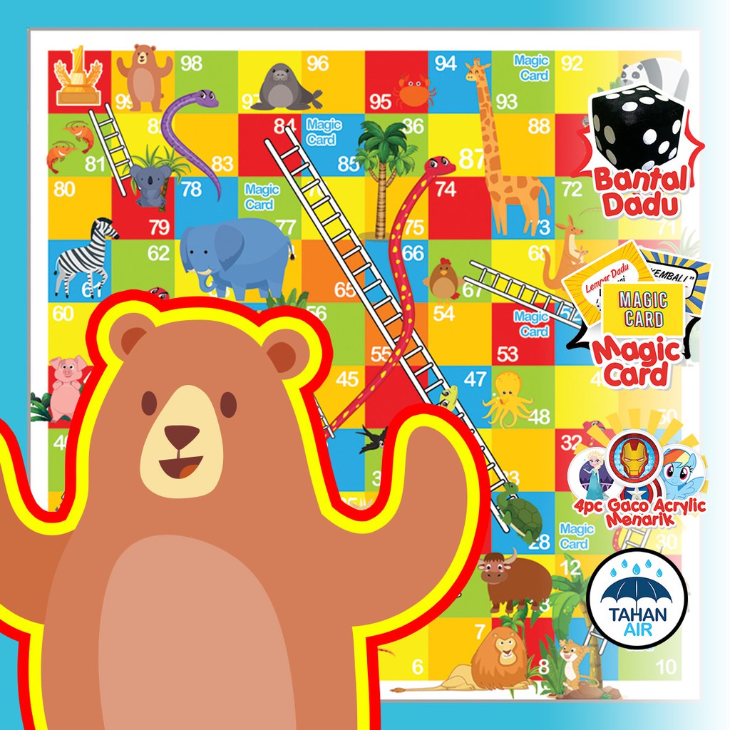Jual ULAR TANGGA JUMBO MAINAN EDUKASI ANAK FREE BANTAL DADU + MAGIC ...