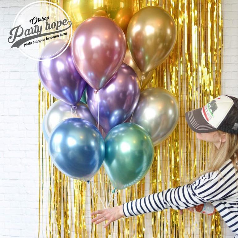 Jual Balon Chrome Isi 50 / Balon Latex Metalik Chrome / Metalic Balon ...