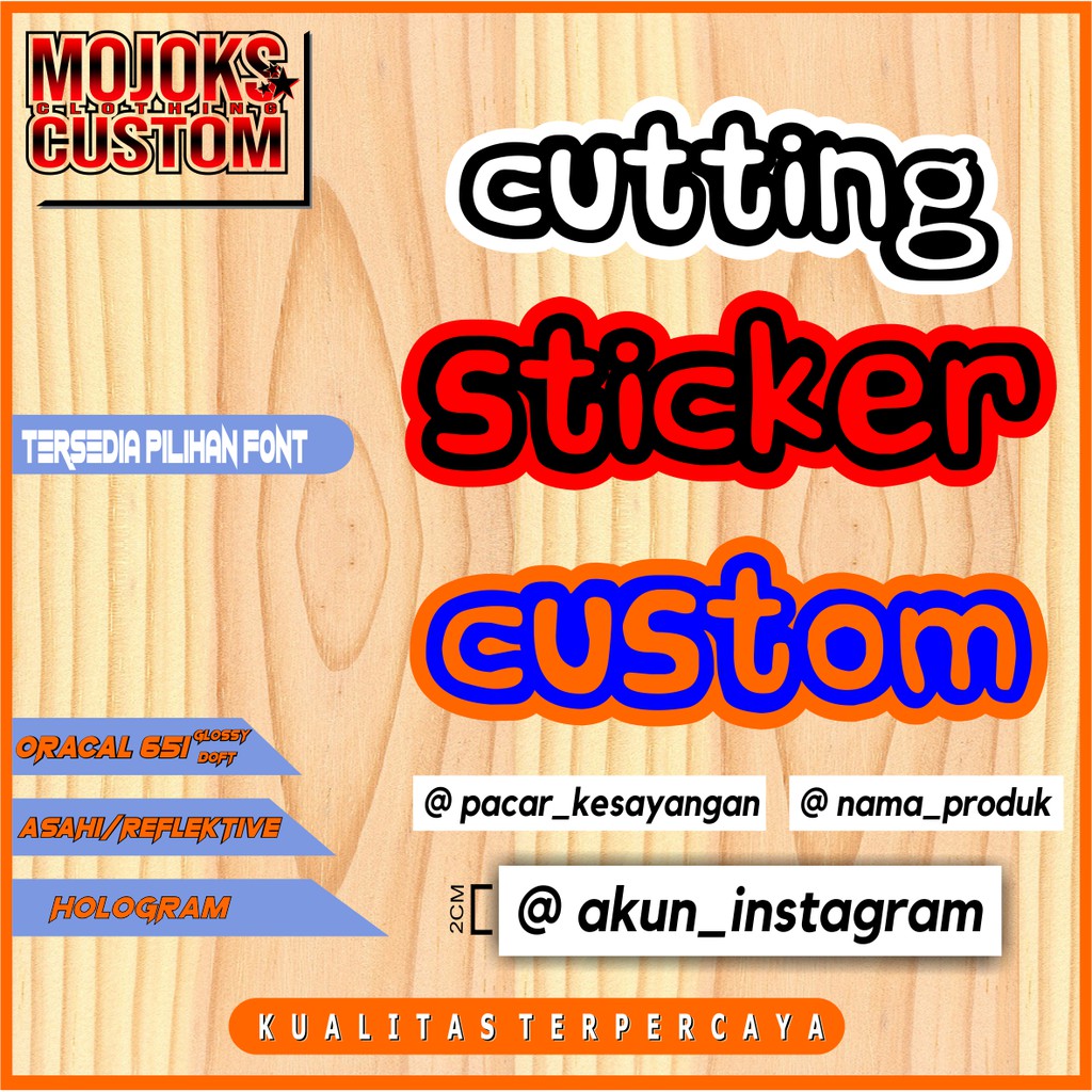 Jual CUTTING STICKER CUSTOM NAMA LOGO MERK KOMUNITAS | Shopee Indonesia