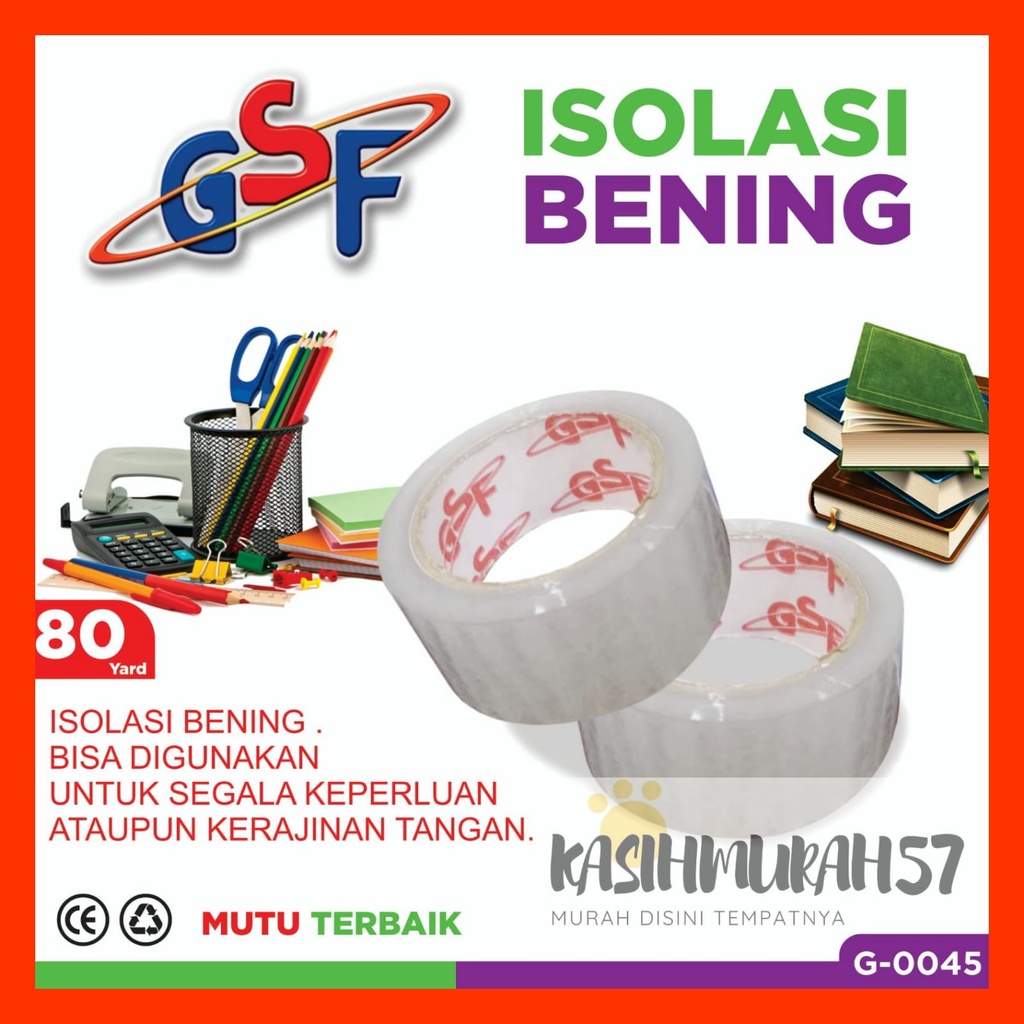 Jual LAKBAN BENING GSF G-0045 / LAKBAN BENING 80YARD / ISOLASI BENING ...