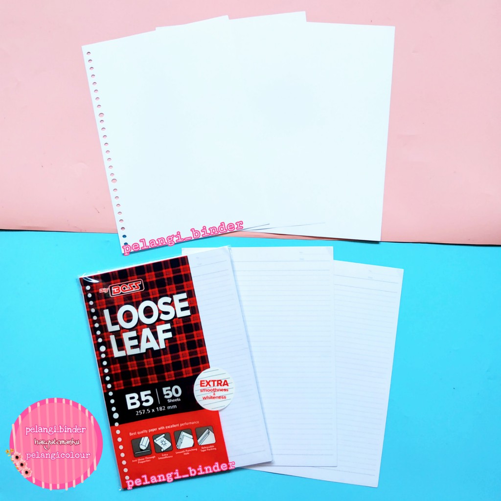 Jual [B5] Isi binder loose leaf garis / polos putih / grid / dotted B5 | Shopee Indonesia