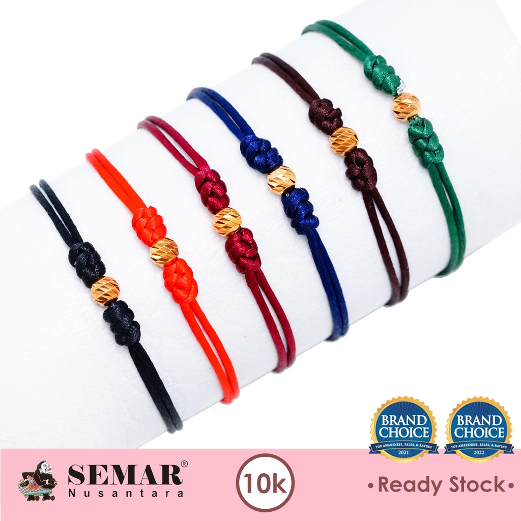 Jual Gelang Tali Emas Bola Mrican Gold 10K Semar Nusantara | Shopee ...