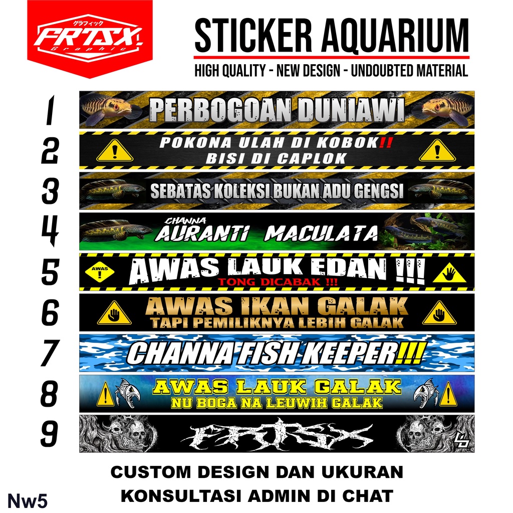 Jual Stiker Channa | Stiker Akuarium Channa | Stiker Akuarium Predator ...