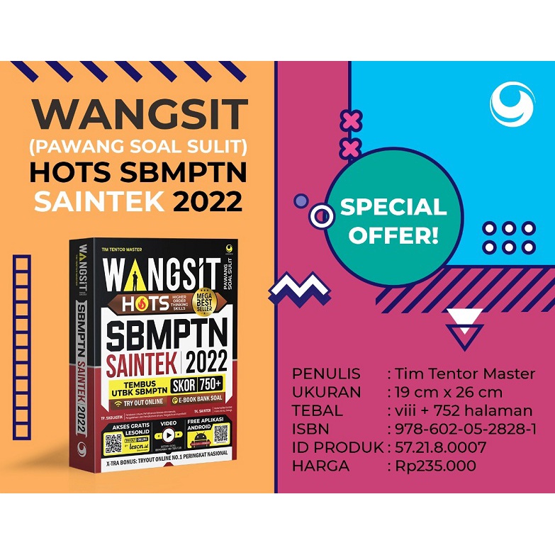 Jual Buku Wangsit Hots Sbmptn Saintek 2022 Tim Tentor Master Shopee