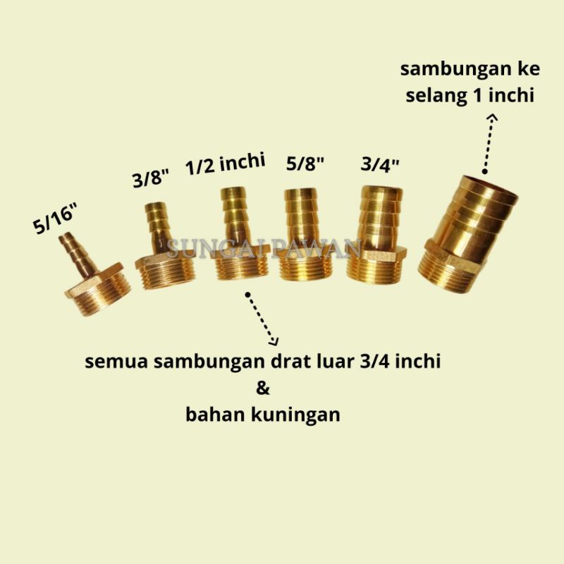 Jual sambungan connector penyambung konektor pipa drat luar 3/4 inchi ...