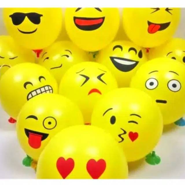 Jual ( Harga 1 renteng= 100 pcs) Balon Emoticon,balon lucu ulang tahun ...