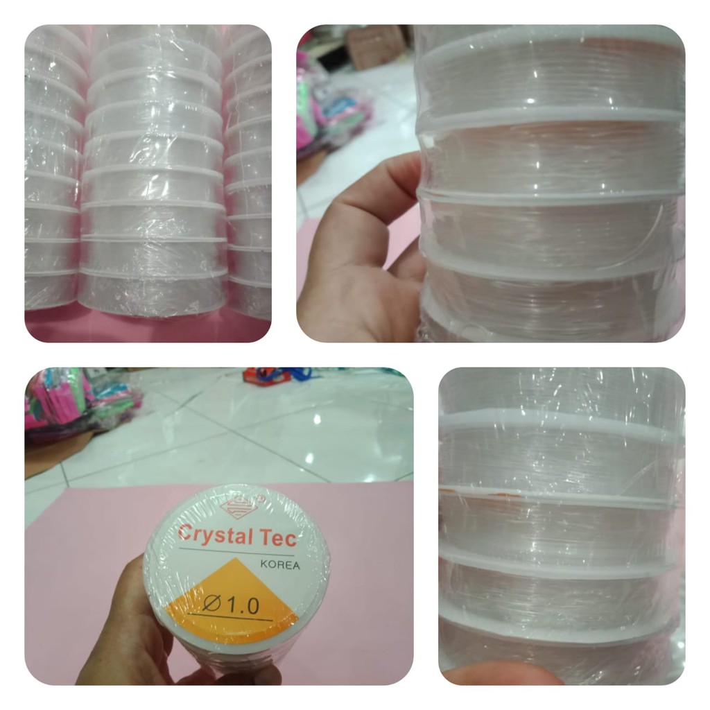 Jual 1 roll crystal elastic tec string senar kenur transparan / Benang ...
