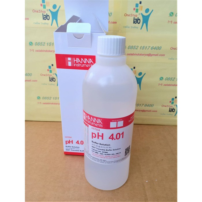 Jual HANNA HI 7004L Buffer Solution pH 4 cap 500 ml larutan pH 4 HI7004L | Shopee Indonesia