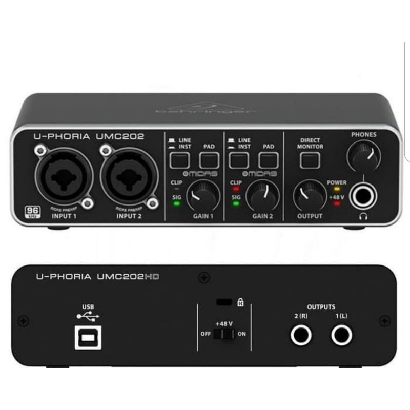 Jual BEHRINGER UMC202HD UMC 202 HD SOUNDCARD with MIDAS Preamp pt ...