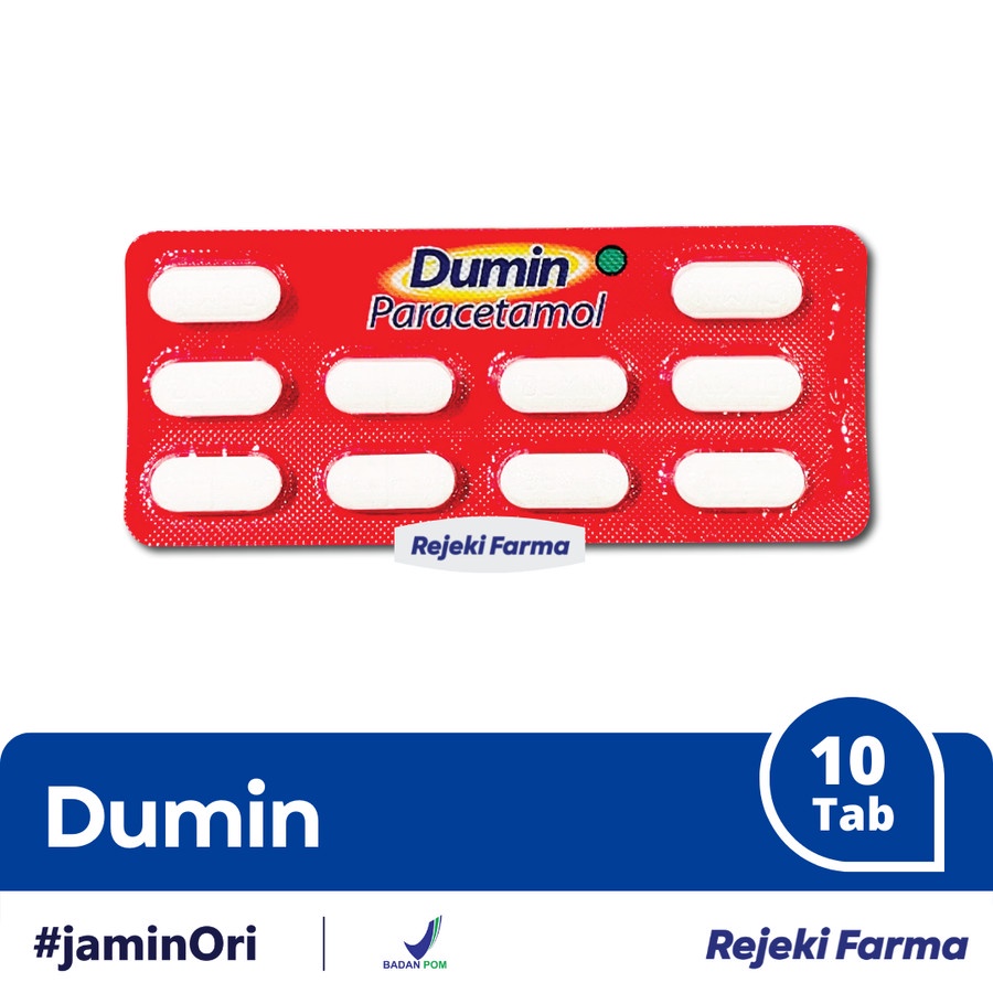Jual Dumin Paracetamol 500 mg 1 strip isi 10 tablet - Ecer / Eceran ...