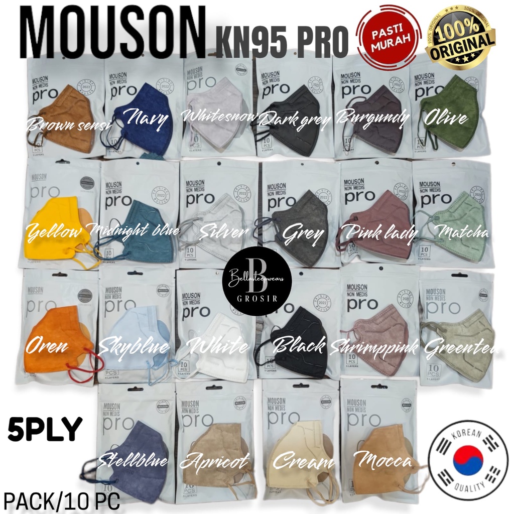 Jual BELLA = MASKER KN95 PRO MOUSON 5PLY - MASKER KN95 NEW KOREA DESIGN ...