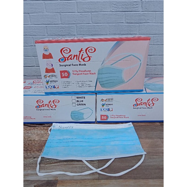 Jual MASKER MEDIS SANTIS 3PLY HEADLOOP (HIJAB) | Shopee Indonesia