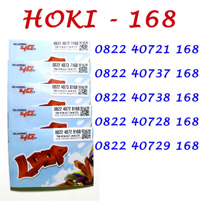 Jual Perdana Simpati Loop HOKI 168 Nomor Cantik Simpati LOOP 4G HOKI 168 | Shopee Indonesia