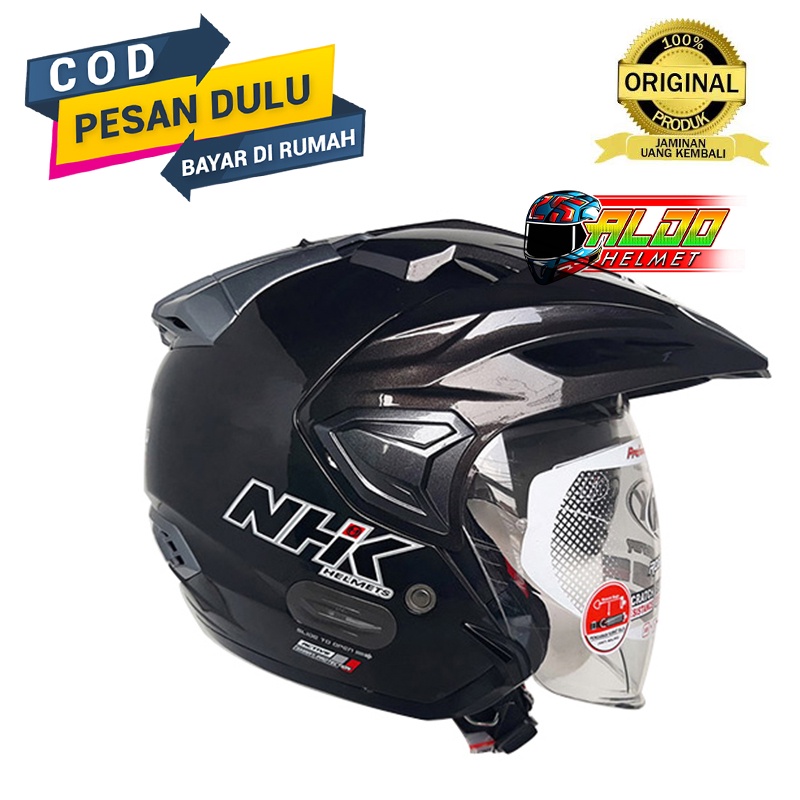 Jual HELM NHK PREDATOR CRYPTON SOLID GUNMETAL | Helm NHK DOUBLE VISOR ...