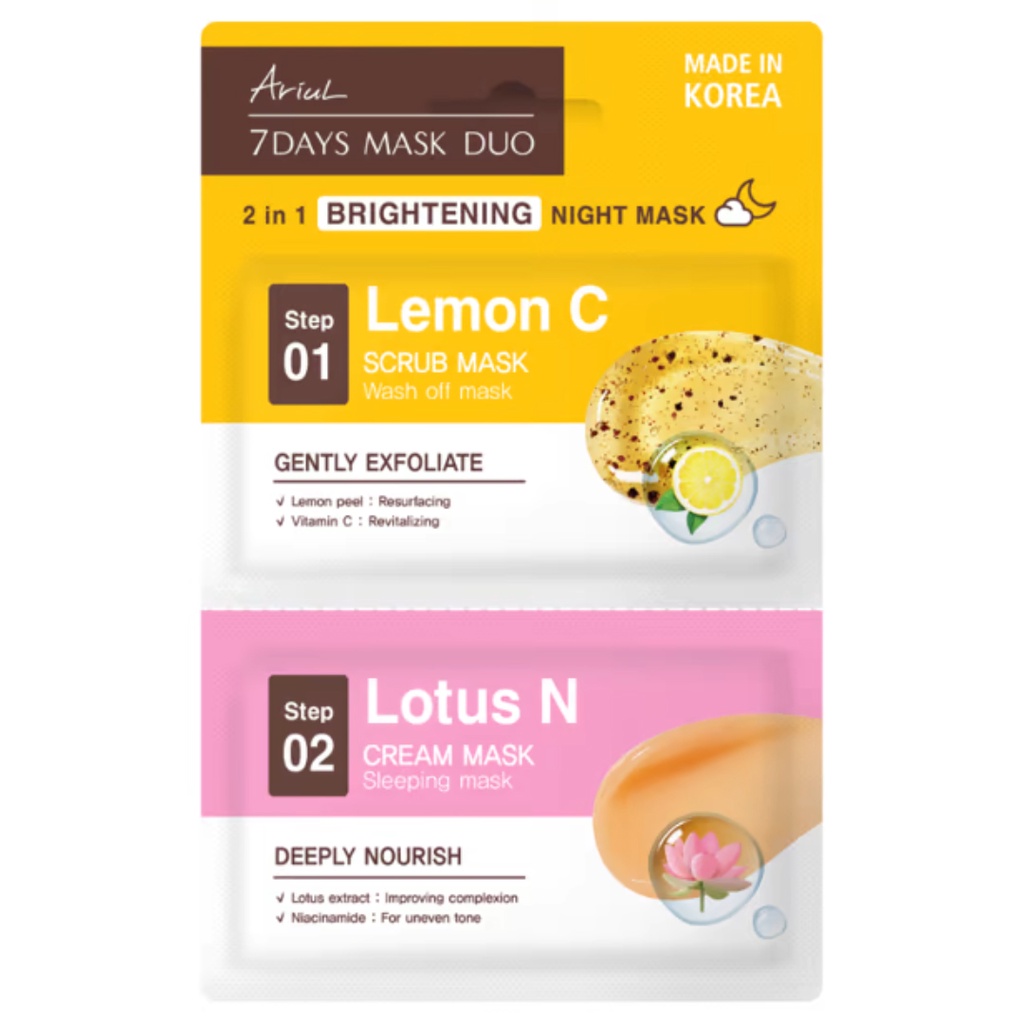 Jual Ariul 7Days Mask Duo 2 in 1 Brightening Night Mask | Shopee Indonesia
